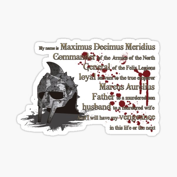 "My name is Maximus" Sticker for Sale by Caldofran | Redbubble