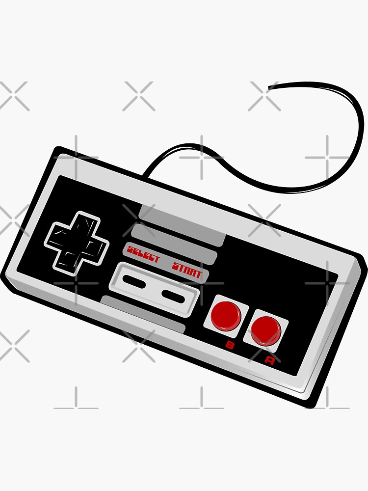 "Old school retro controller" Sticker by FawnComix | Redbubble
