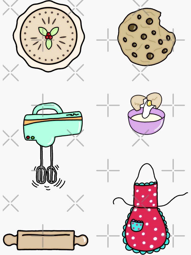 "Baking Sticker Pack" Sticker for Sale by tristahx | Redbubble