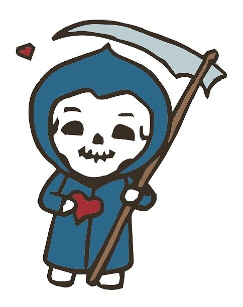"Cute Little Grim Reaper Love" by MarinaPrints | Redbubble