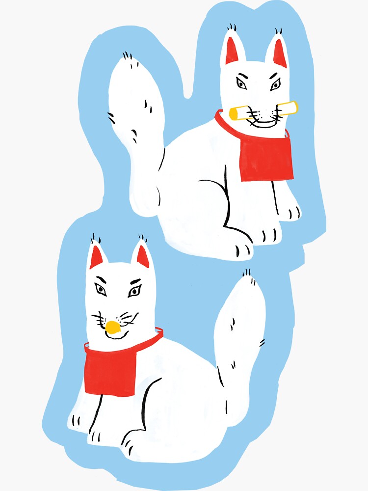 "Kitsune - Japanese Messenger Fox" Sticker for Sale by straypencil ...