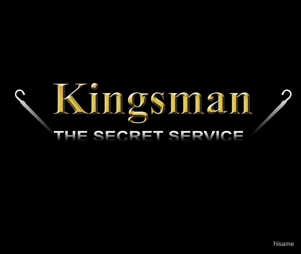"Kingsman Title Gold Umbrella both side" by hisame | Redbubble