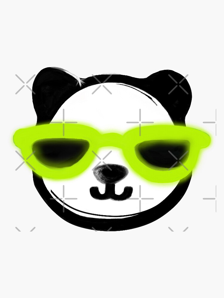 "Neon Lights - Lime Green Panda" Sticker for Sale by artometry | Redbubble