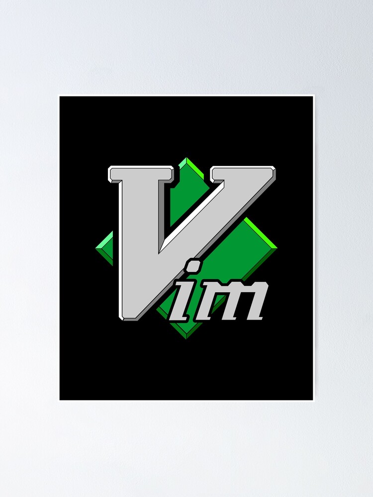 "Vim Official Logo (Black background)" Poster by hellkni9ht | Redbubble