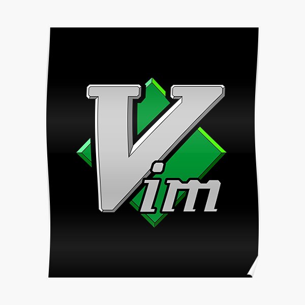 "Vim Official Logo (Black background)" Poster by hellkni9ht | Redbubble