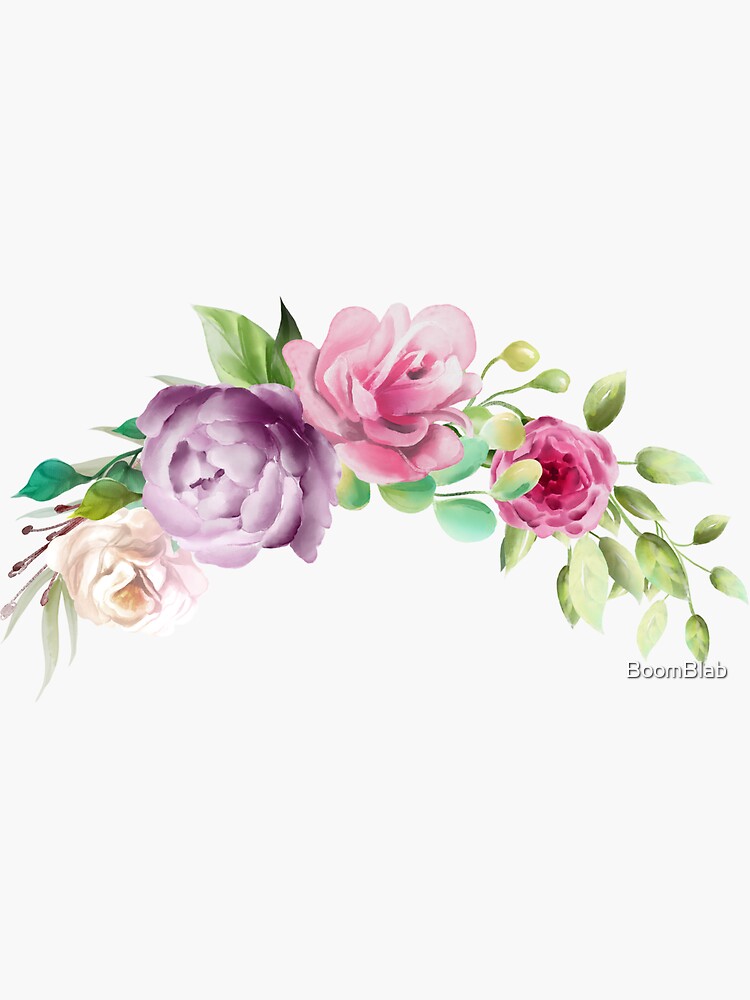 "Floral Flower crown." Sticker for Sale by BoomBlab | Redbubble