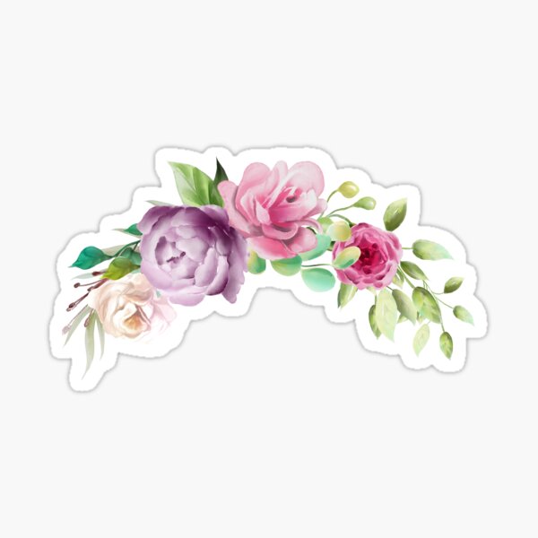 "Floral Flower crown." Sticker for Sale by BoomBlab | Redbubble