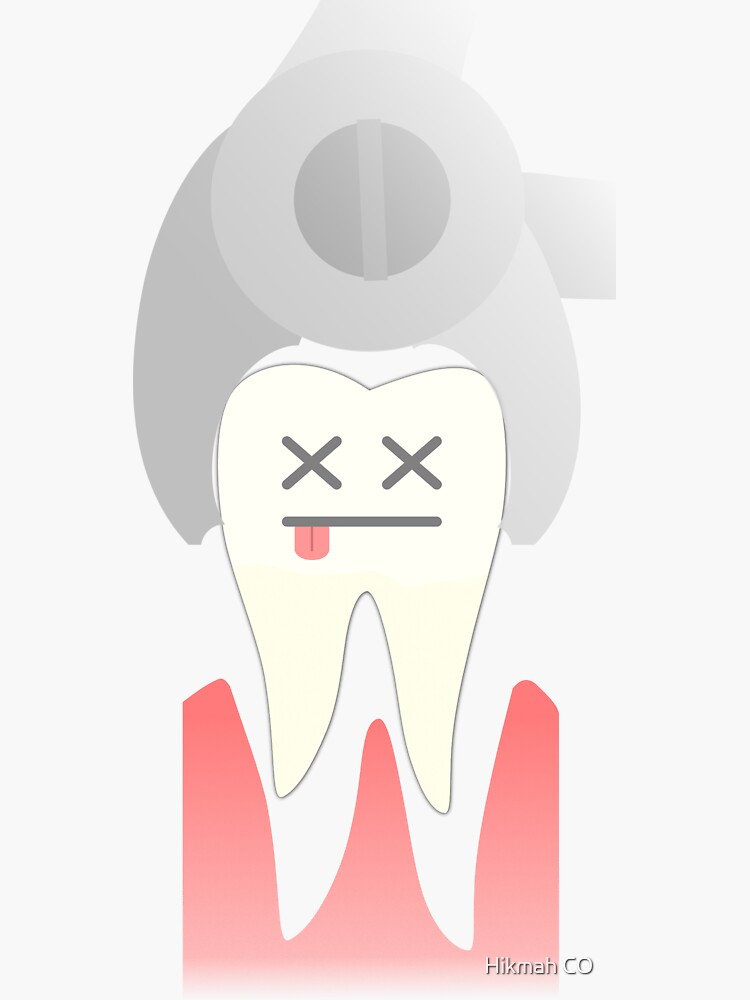 "Dental Basic Treatment Extraction With Emoji" Sticker for Sale by ...