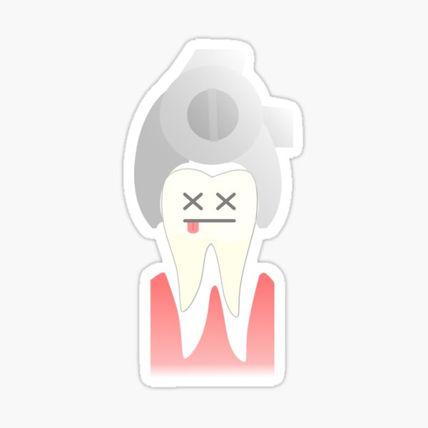 "Dental Basic Treatment Extraction With Emoji" Sticker for Sale by ...