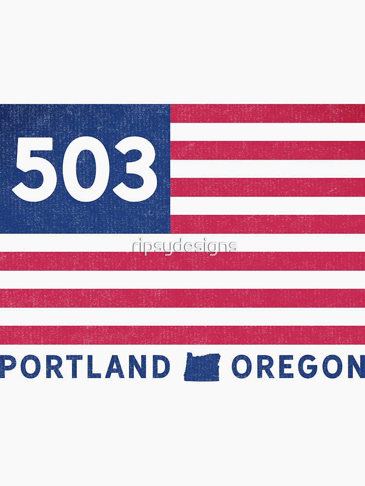 "Portland Oregon 503 America USA Flag" Sticker for Sale by ripsydesigns ...