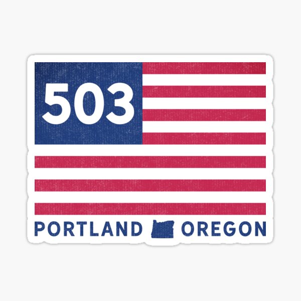 "Portland Oregon 503 America USA Flag" Sticker for Sale by ripsydesigns ...