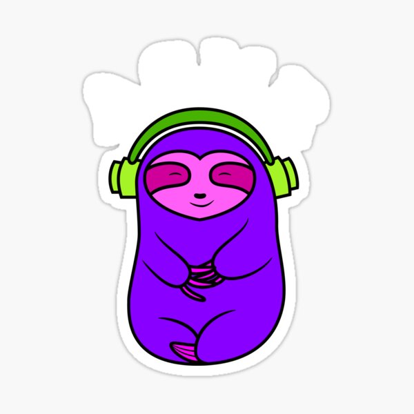 "Purple Sloth ASMR" Sticker for Sale by SubtleSplit | Redbubble