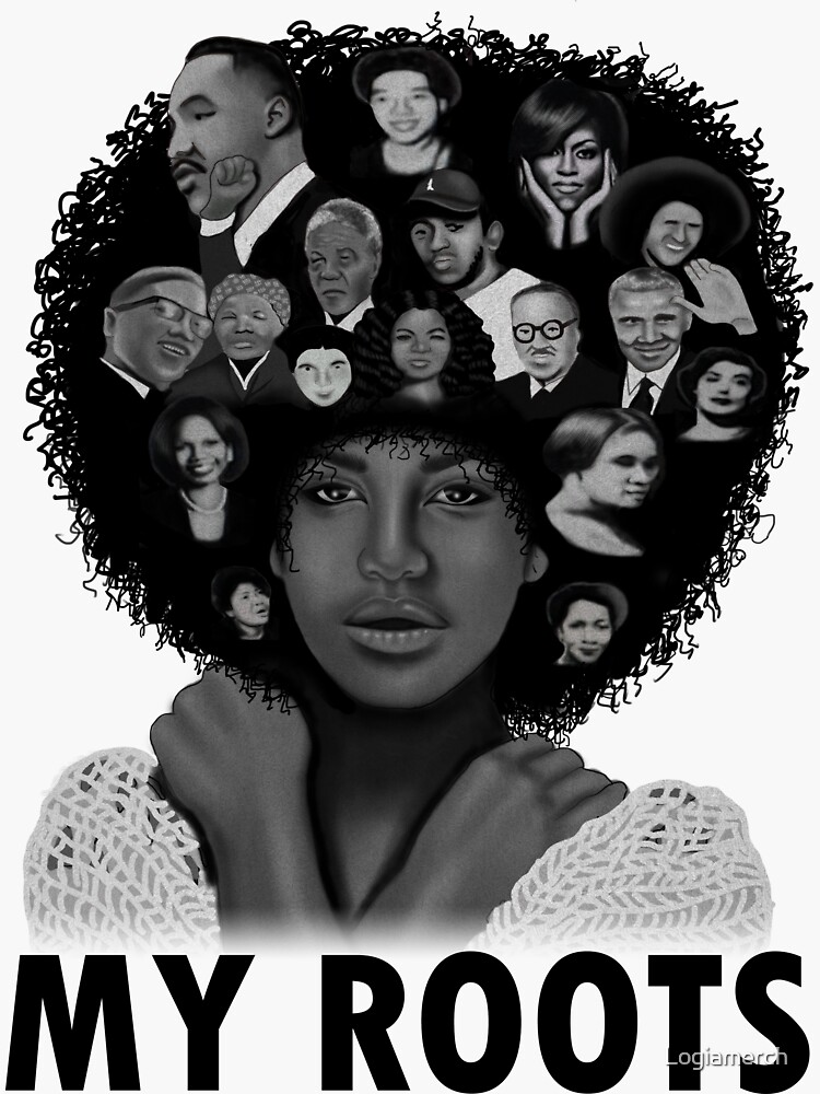 "My Roots, Black African History Afro " Sticker by dukito | Redbubble
