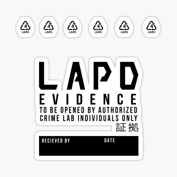 "Blade Runner LAPD EVIDENCE BAG" Sticker by SpaceAgency | Redbubble