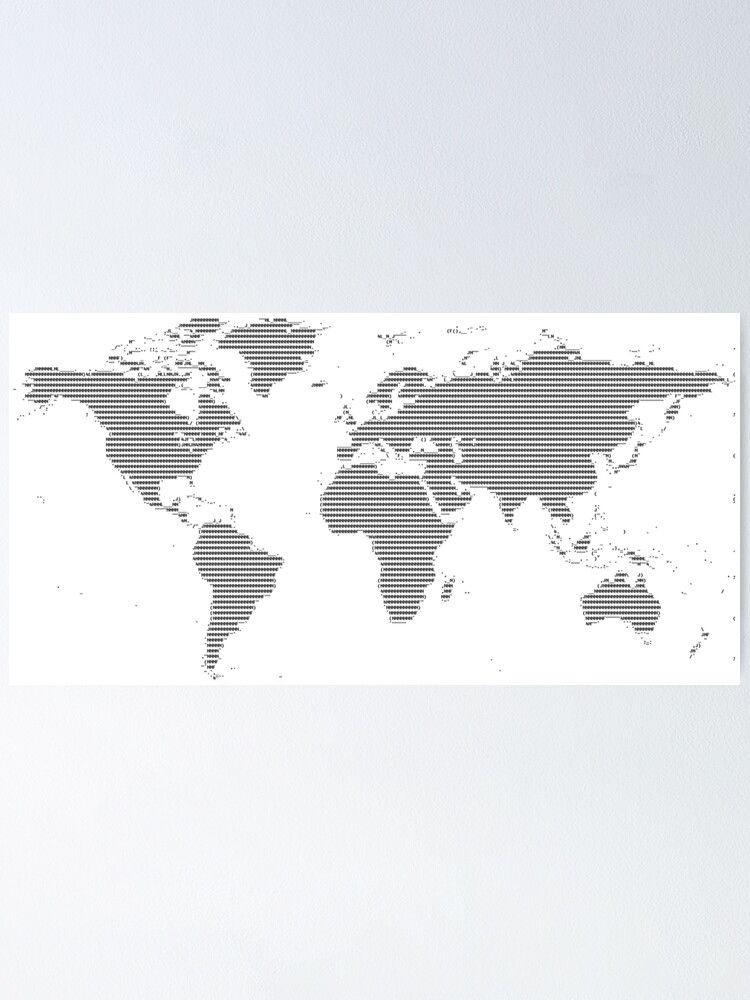 "World map ASCII" Poster for Sale by A-Nita | Redbubble