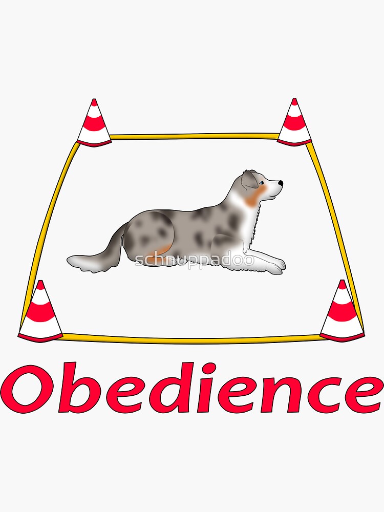 "Obedience Australian shepherd" Sticker for Sale by schnuppadoo | Redbubble