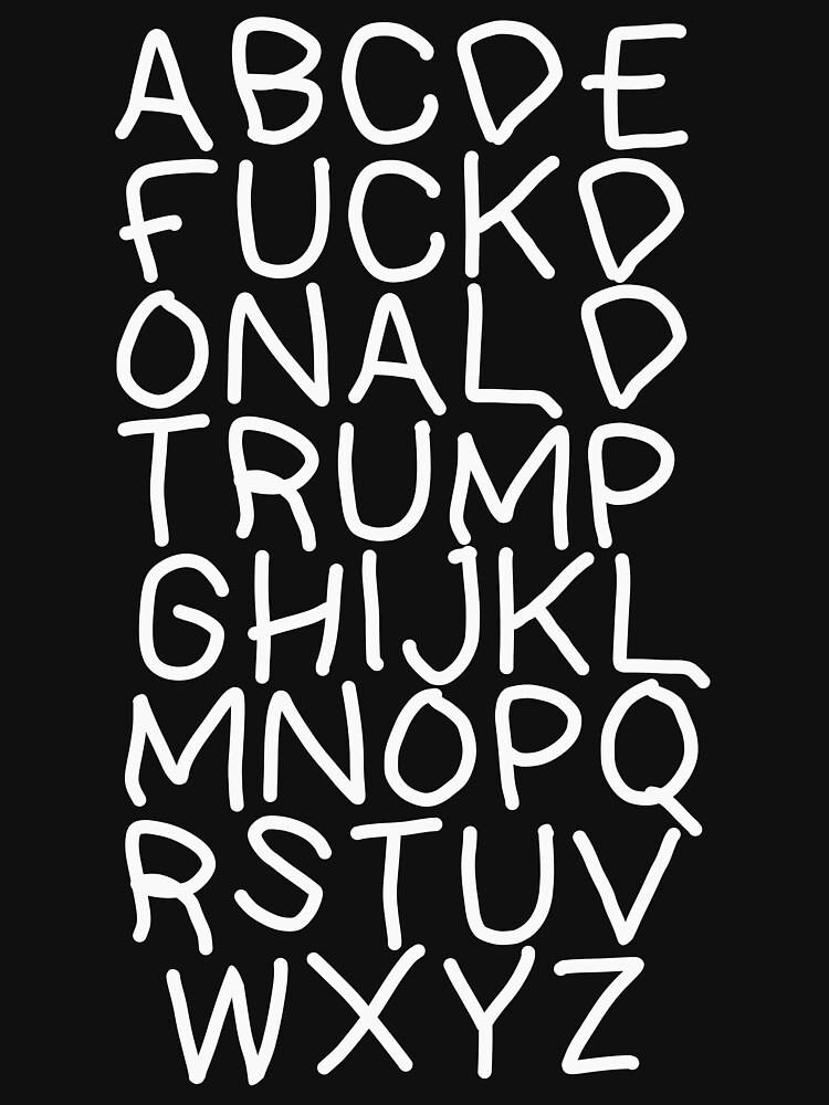 "F ** k Donald Trump text design" Essential T-Shirt by KleinJenny ...