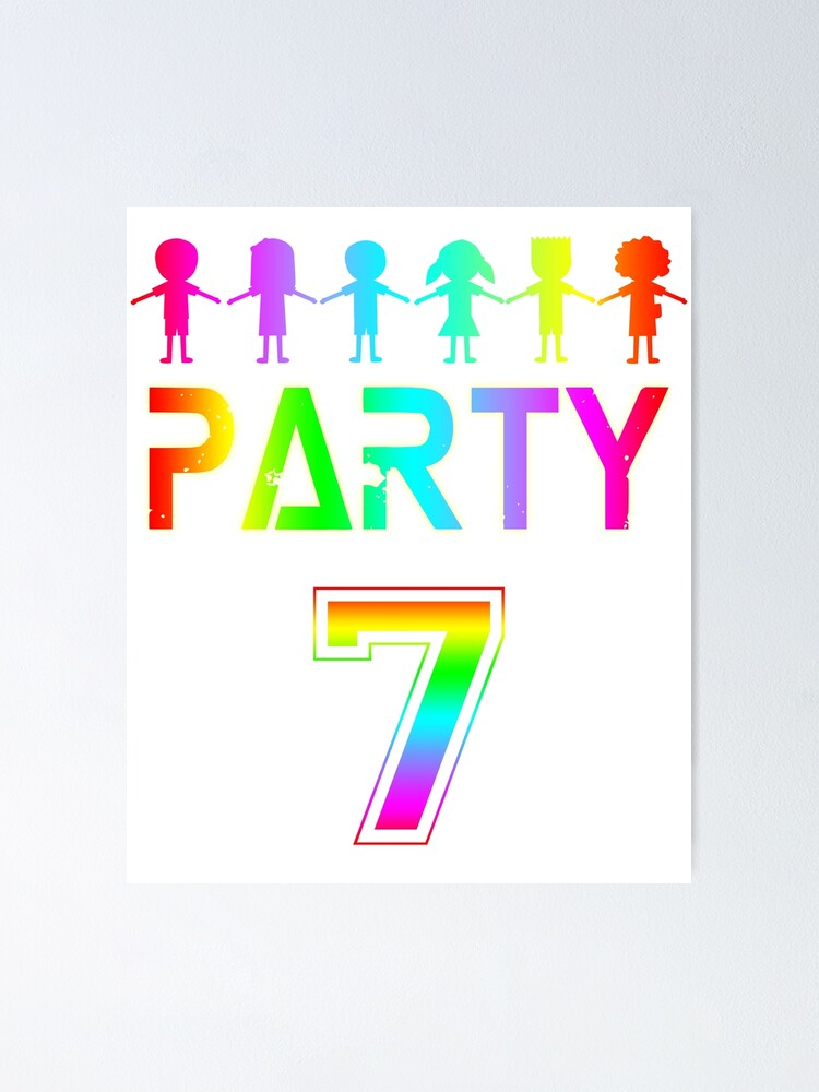 "Kids Party 7 Year Old 7th Birthday Fun Tee" Poster by mamazita | Redbubble