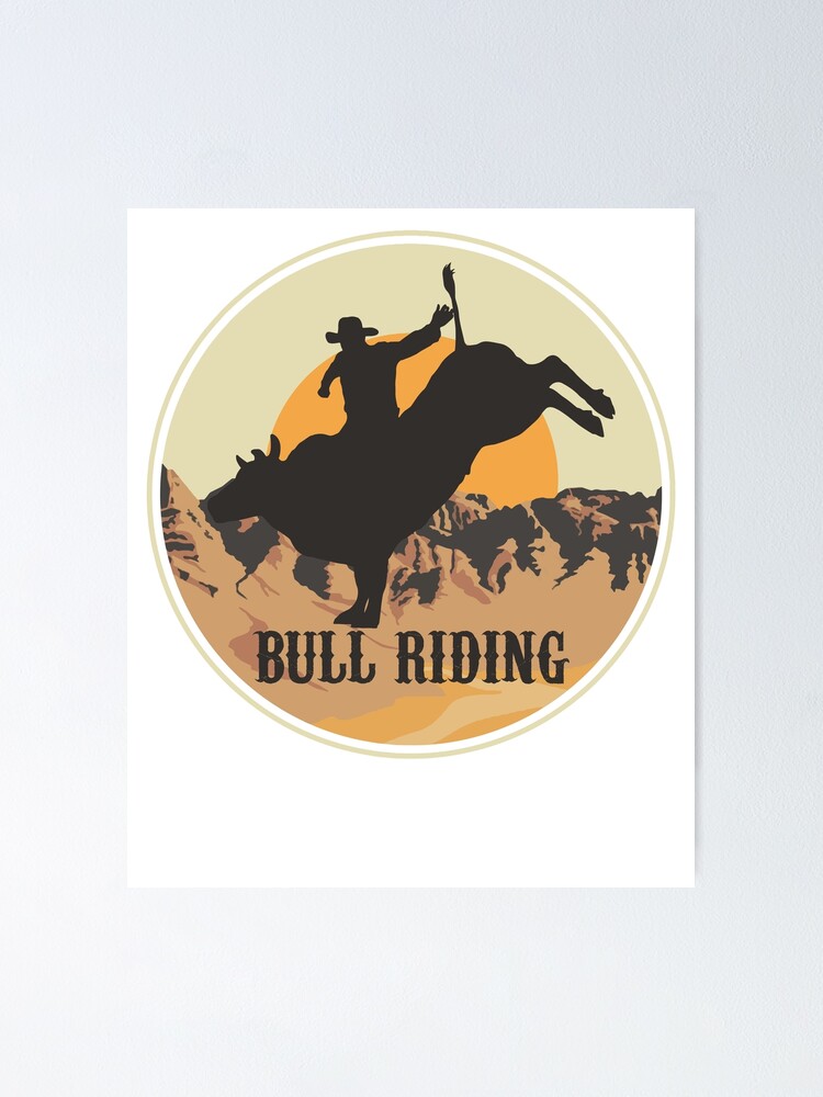 "Bull Riding Cowboy Western Rodeo " Poster for Sale by 4tomic | Redbubble