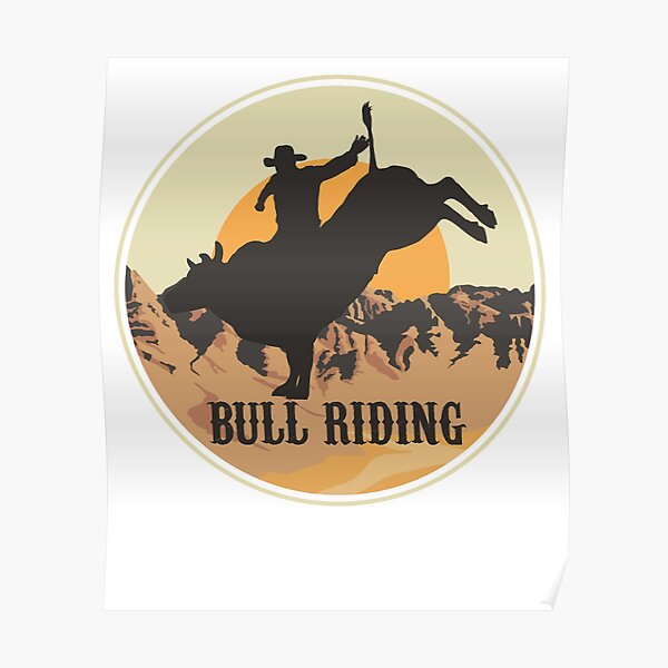 "Bull Riding Cowboy Western Rodeo " Poster for Sale by 4tomic | Redbubble