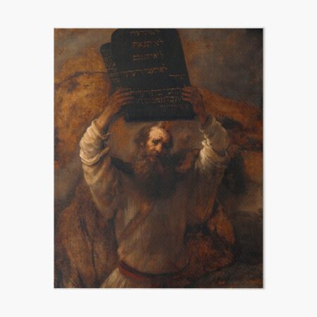 "Rembrandt - Moses with the Ten Commandments" Art Board Print for Sale ...