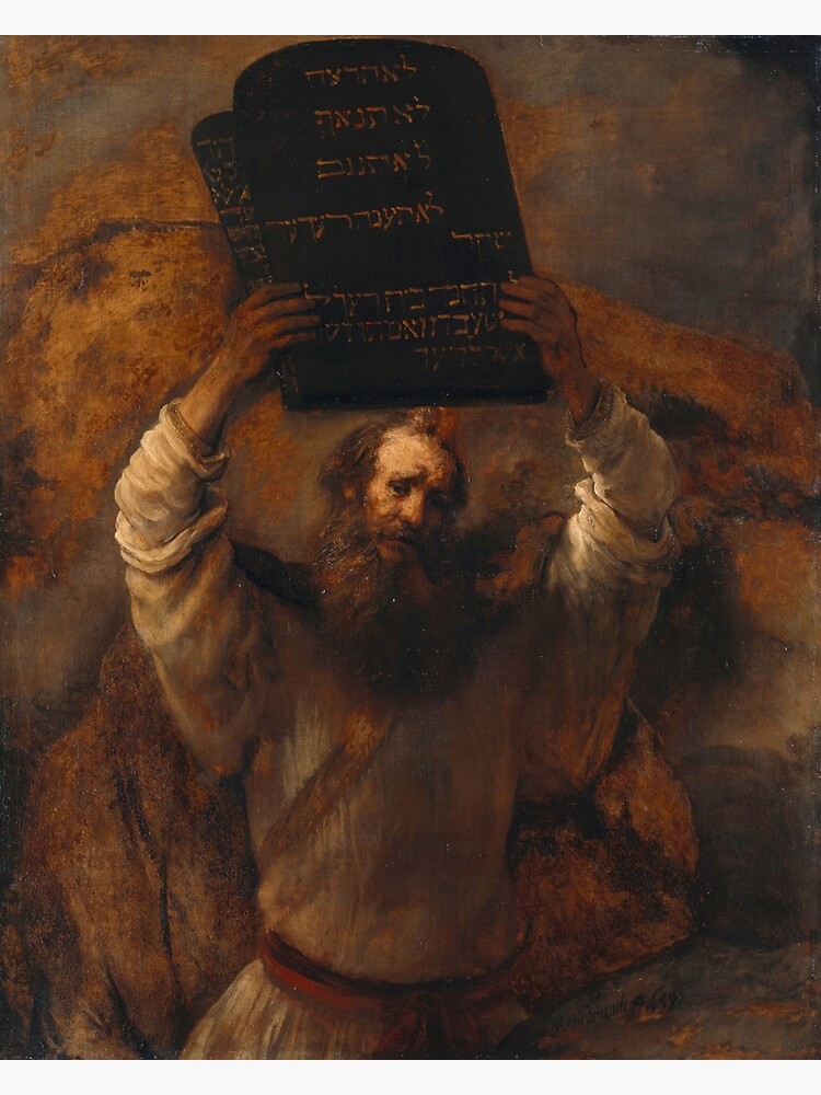 "Rembrandt - Moses with the Ten Commandments" Poster by VibrantDesign ...