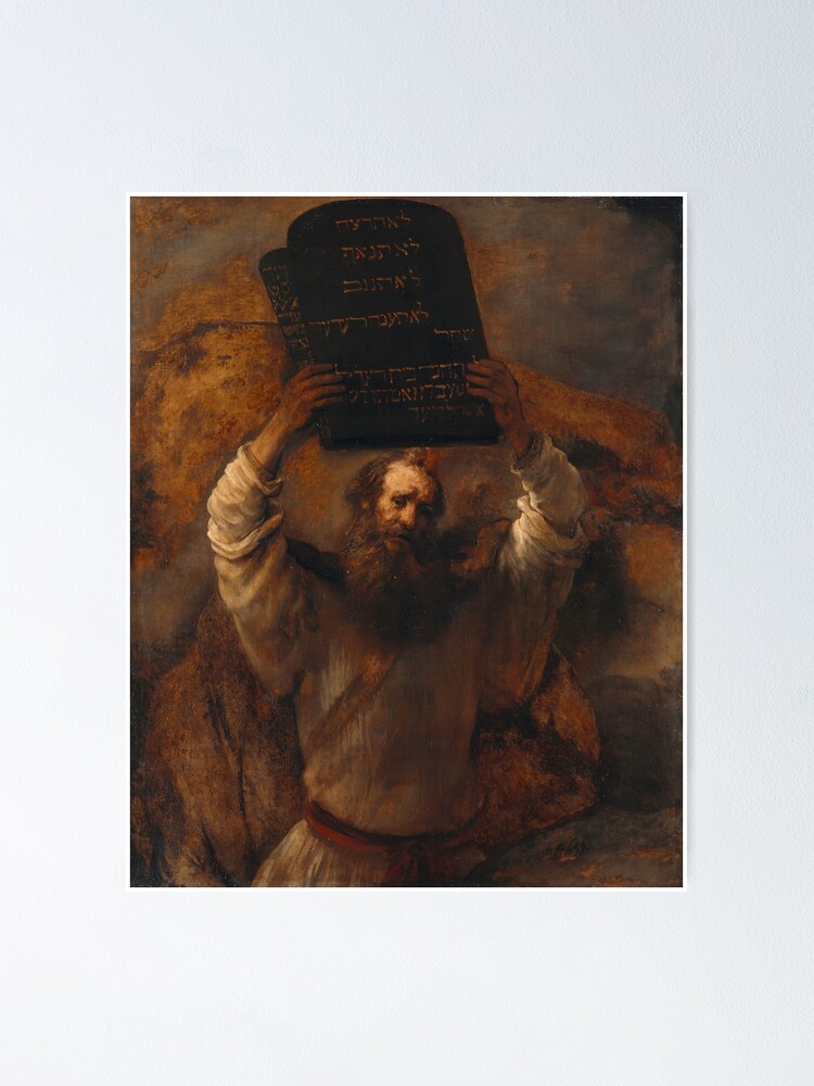 "Rembrandt - Moses with the Ten Commandments" Poster by VibrantDesign ...