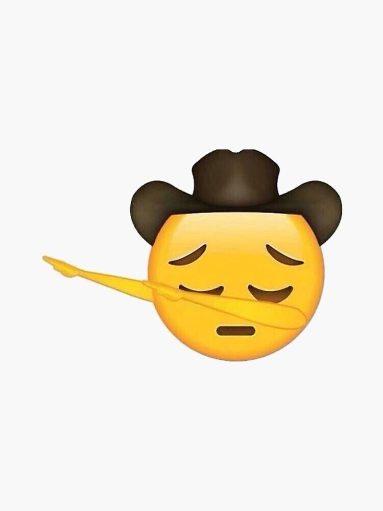 "sad cowboy hat emoji dab" Sticker for Sale by sineadbarnes20 | Redbubble