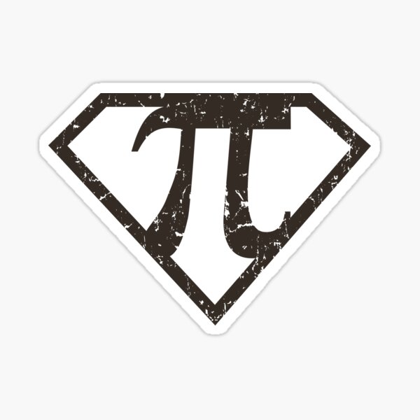 Pegatina «Super Hero Pi Day para Matemáticas Friki Hombres divertidos ...
