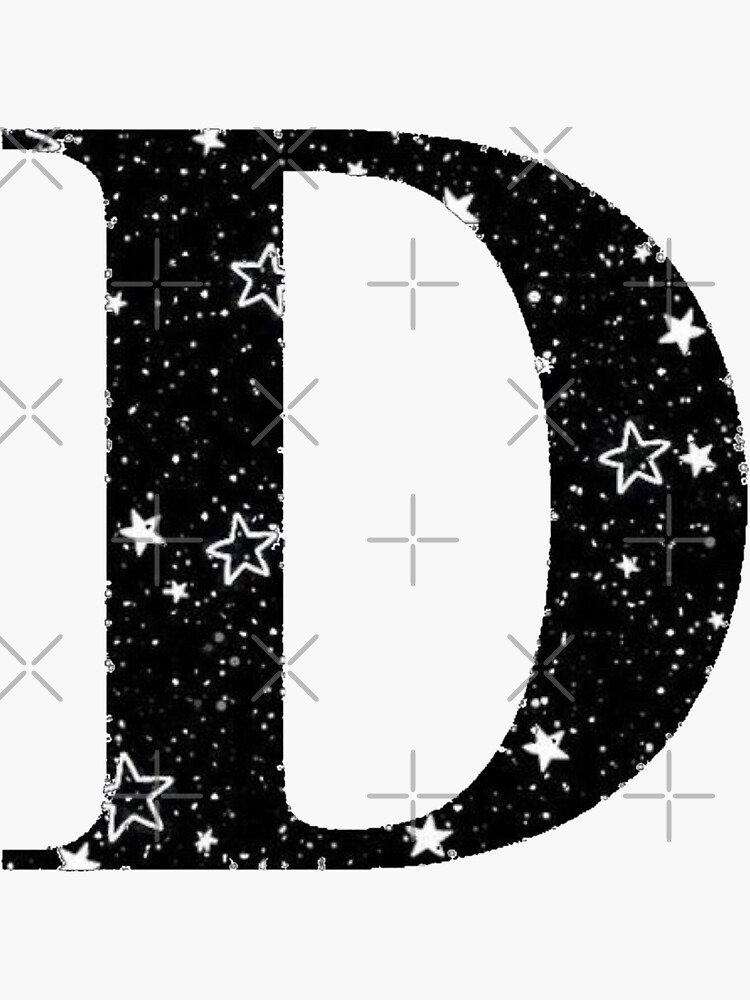 "Letter D White Stars Black Sky" Sticker for Sale by layla del designs ...