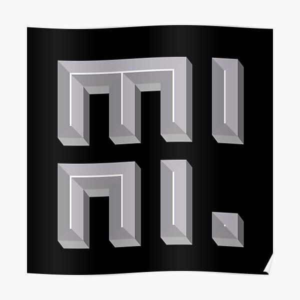 "Super 3D MINI text in grey | Silver" Poster for Sale by The-Goods ...