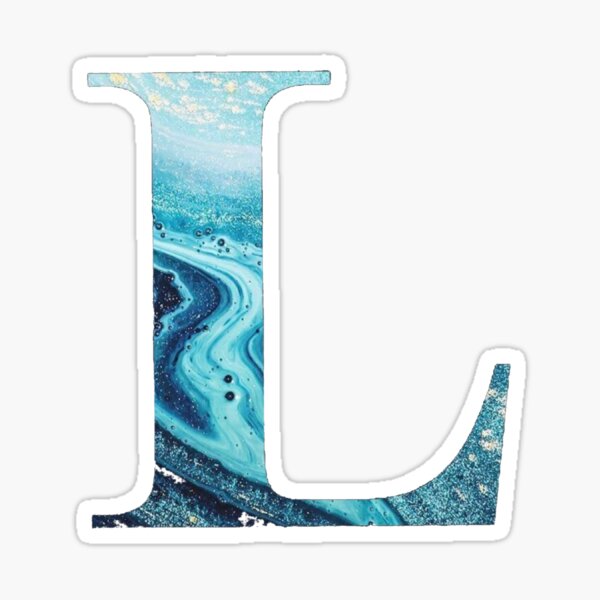 "Letter L Blue and Gold Glitter Paint Art" Sticker for Sale by ...