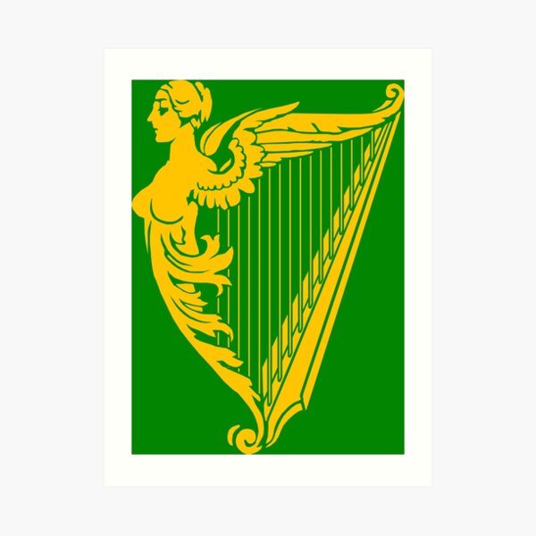 "Irische Harfen Heraldik - Gold" Kunstdruck von GrizzlyGaz | Redbubble