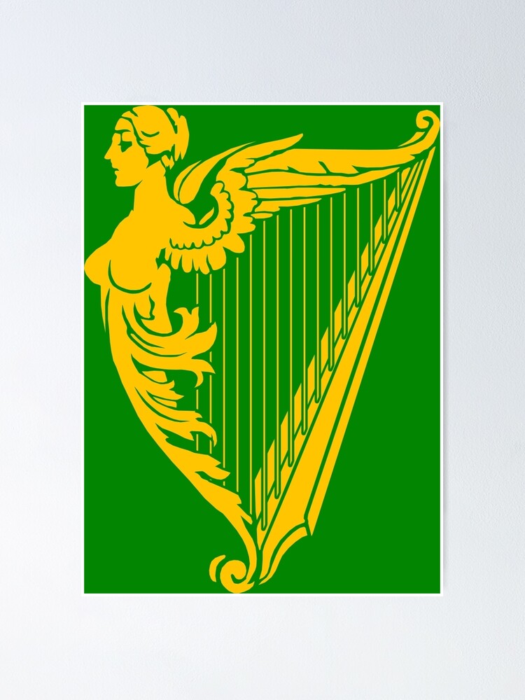 "Irish Harp Heraldry - Gold" Poster by GrizzlyGaz | Redbubble