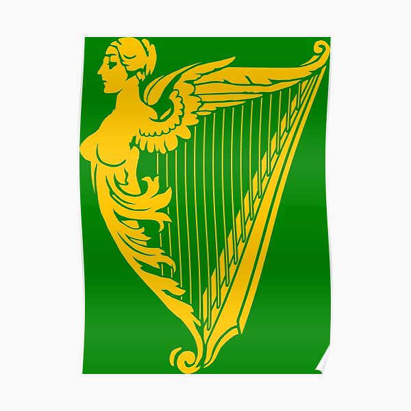 "Irish Harp Heraldry - Gold" Poster by GrizzlyGaz | Redbubble