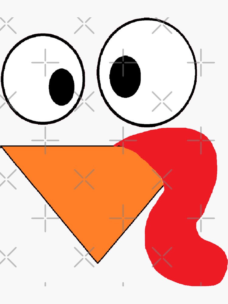 "Funny Thanksgiving Crazy Turkey FACE" Sticker for Sale by rieriecoils1 ...