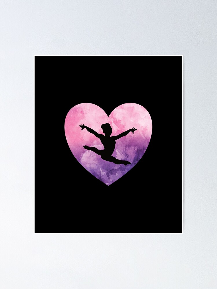 "Dance Ballet Gymnast Leap Pink Purple Heart Design" Poster by ...