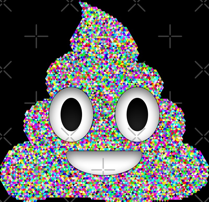 "Poop Emoji, Pile of Poo Emoticon Triangles rainbow" by Handstand365 ...