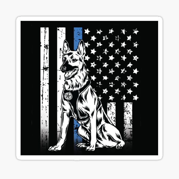 "Thin Blue Line Police Dog" Sticker for Sale by teesaurus | Redbubble