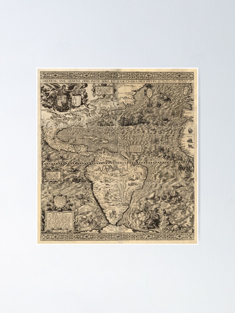 "North and South America Map by Diego Gutiérrez (1562)" Poster by ...