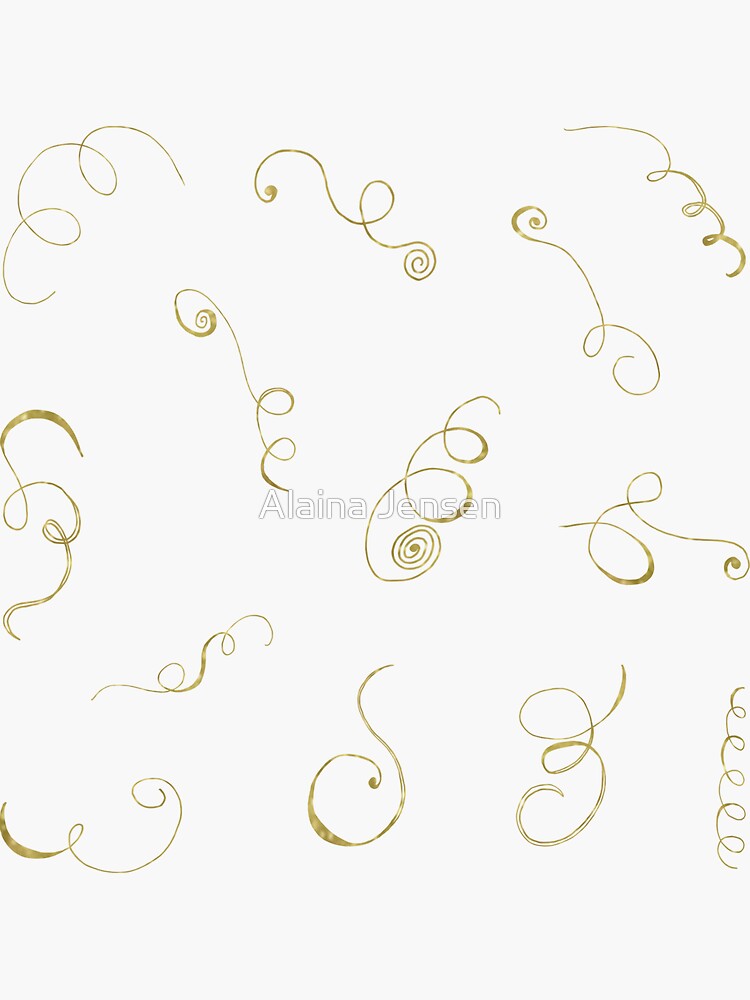 "Golden Scroll Embellishment Sticker Set" Sticker by StudioDenmark ...