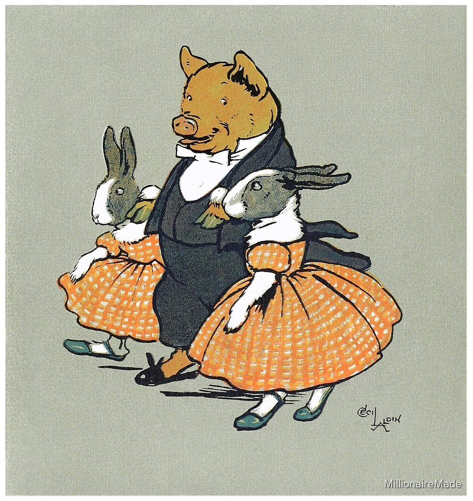 "Pig and Rabbits." by MillionaireMade | Redbubble