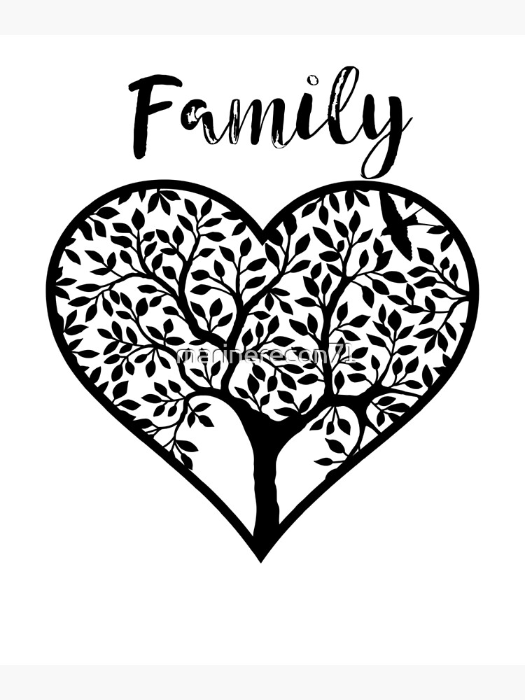 "Beautiful Intricate Family Tree Heart Design" Poster by marinerecon71 ...