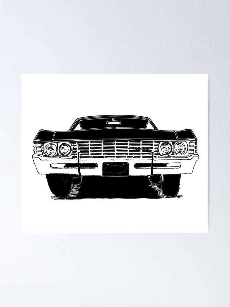Graphite Car art drawing of 1967 Chevrolet Impala Chevrolet Impala wall ...