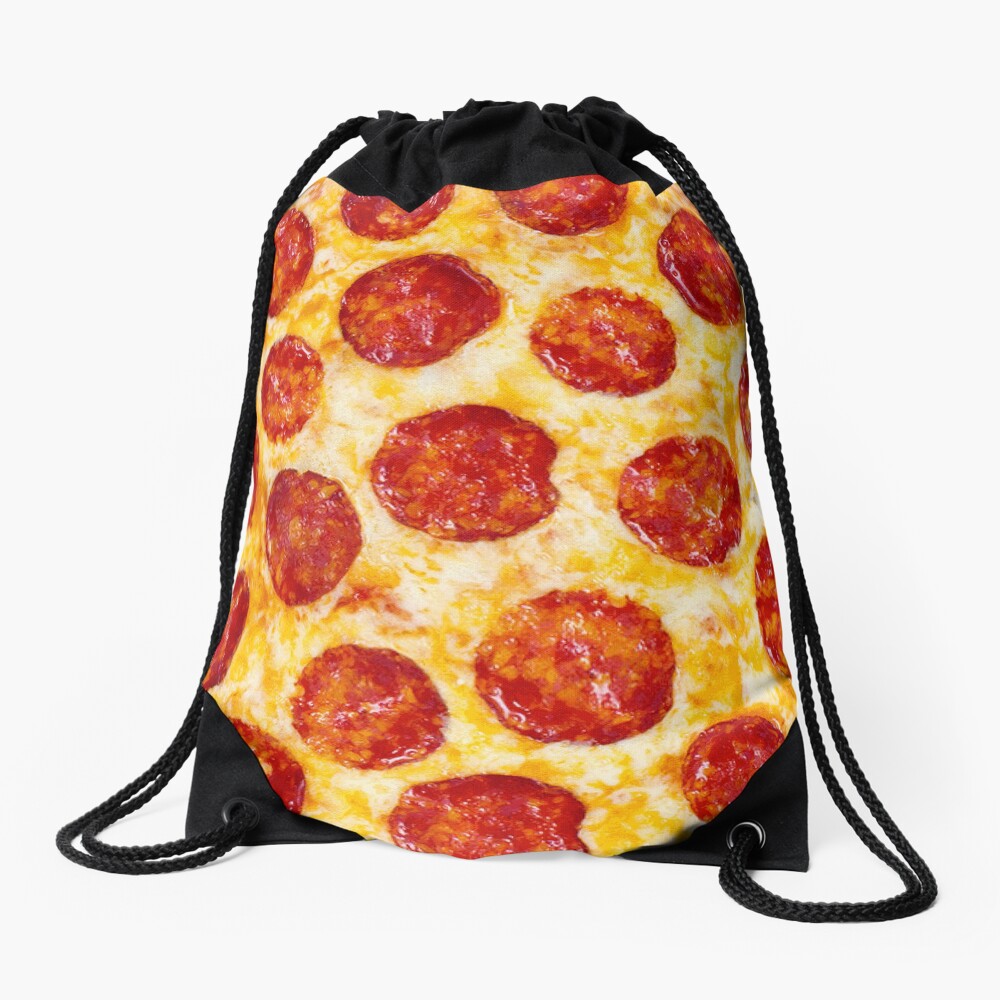 "PEPPERONI PIZZA" Drawstring Bag for Sale by IMPACTEES | Redbubble