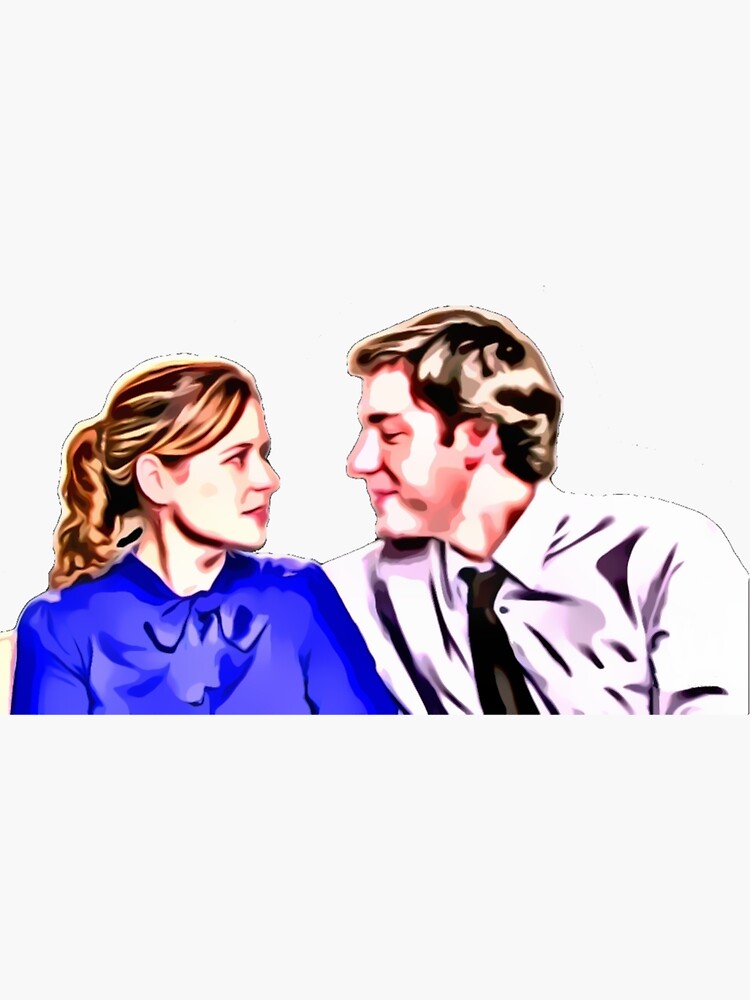"Jim and Pam" Sticker by VisDesign | Redbubble