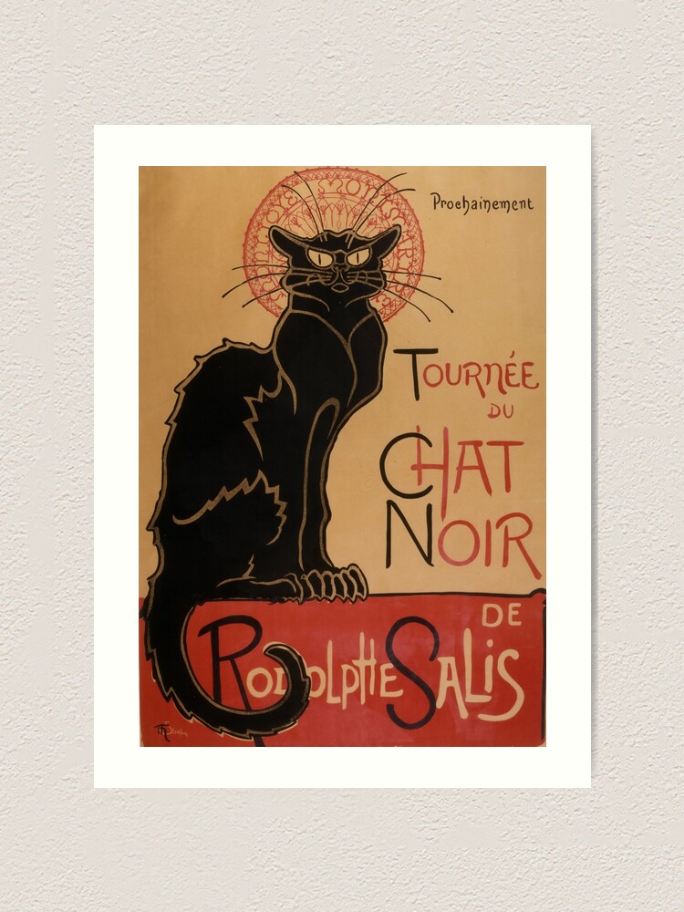 "Vintage Art Nouveau Le Chat Noir Black Cat " Art Print for Sale by ...