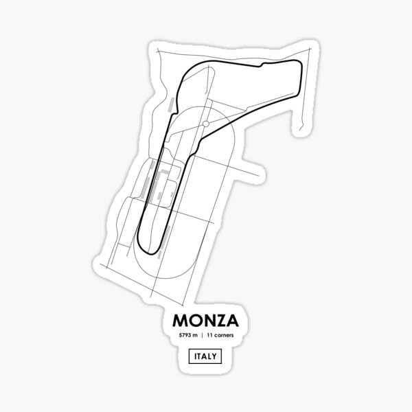 "Monza - Italy Track Map" Sticker for Sale by Andrea Anastasio | Redbubble