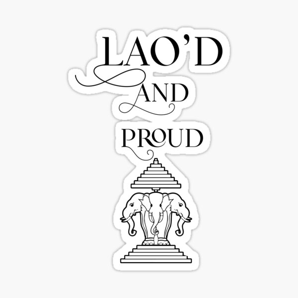 "Lao'd and Proud Cursive Font 3 Headed Elephant" Sticker for Sale by ...