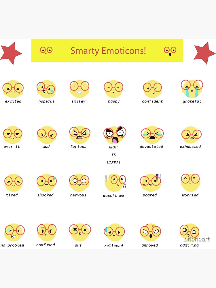 "Smarty Emoticons" Poster by brieheart | Redbubble
